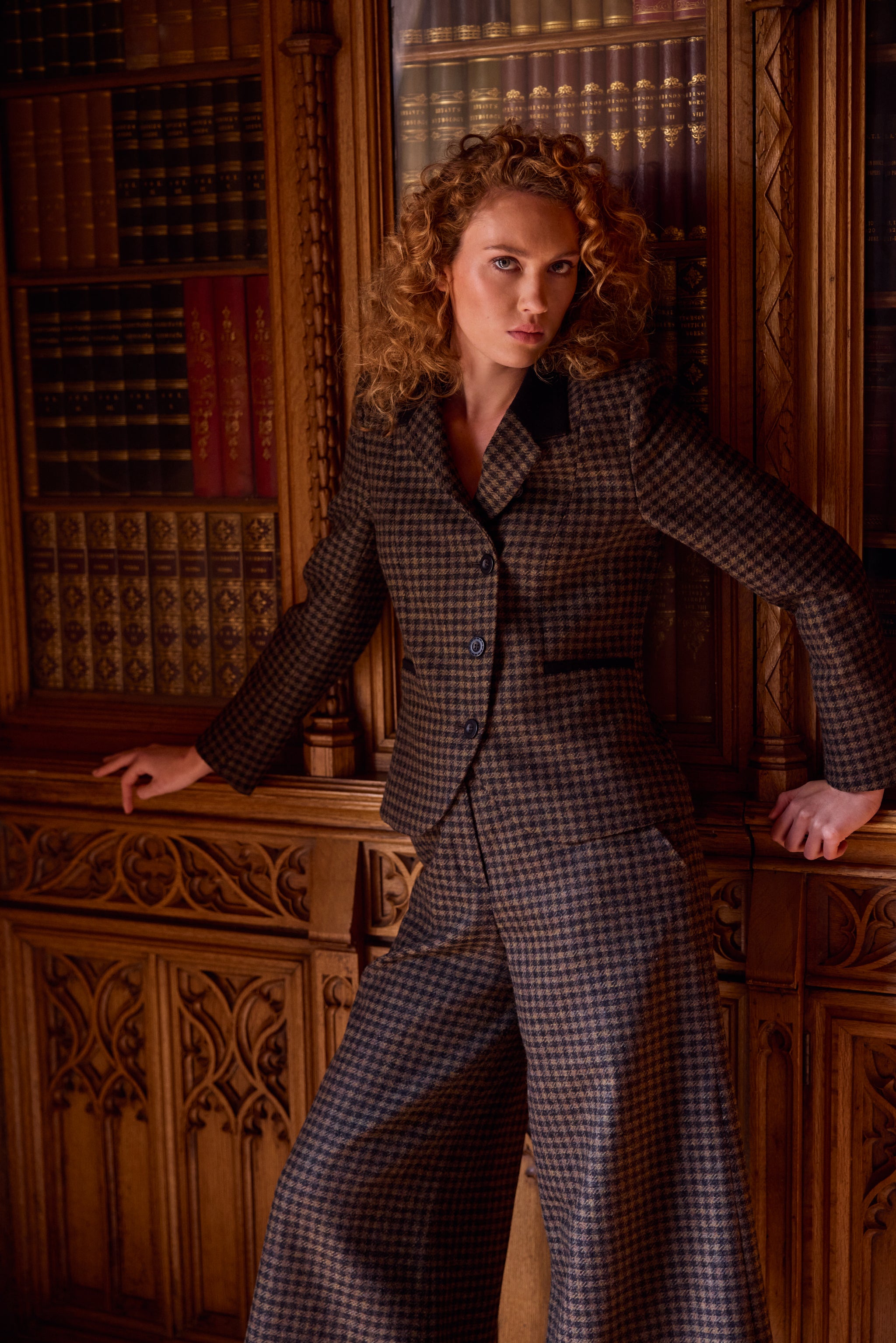 Sasha Tweed Jacket - Earth Check: Timeless Elegance