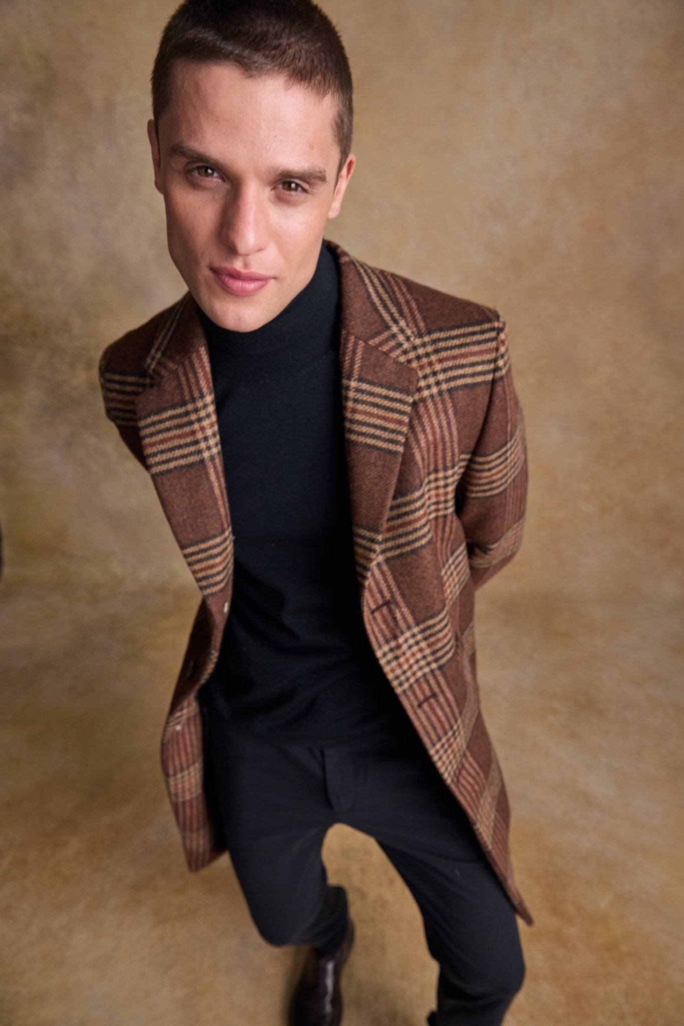 Owen Wool Coat - Tobacco Check