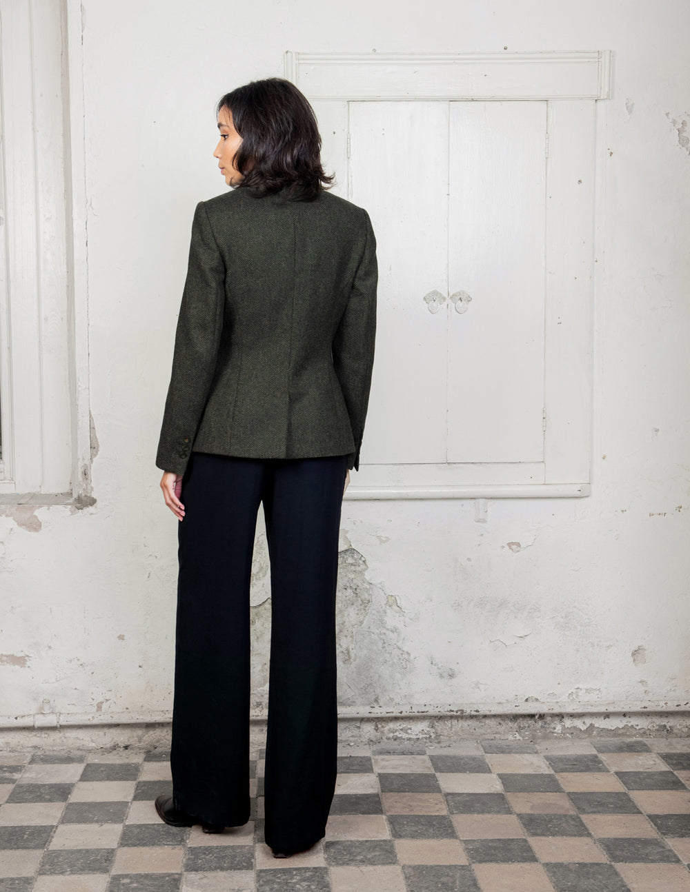 Tara Tweed Hacking Jacket - Deep Green Herringbone: Elegance ...