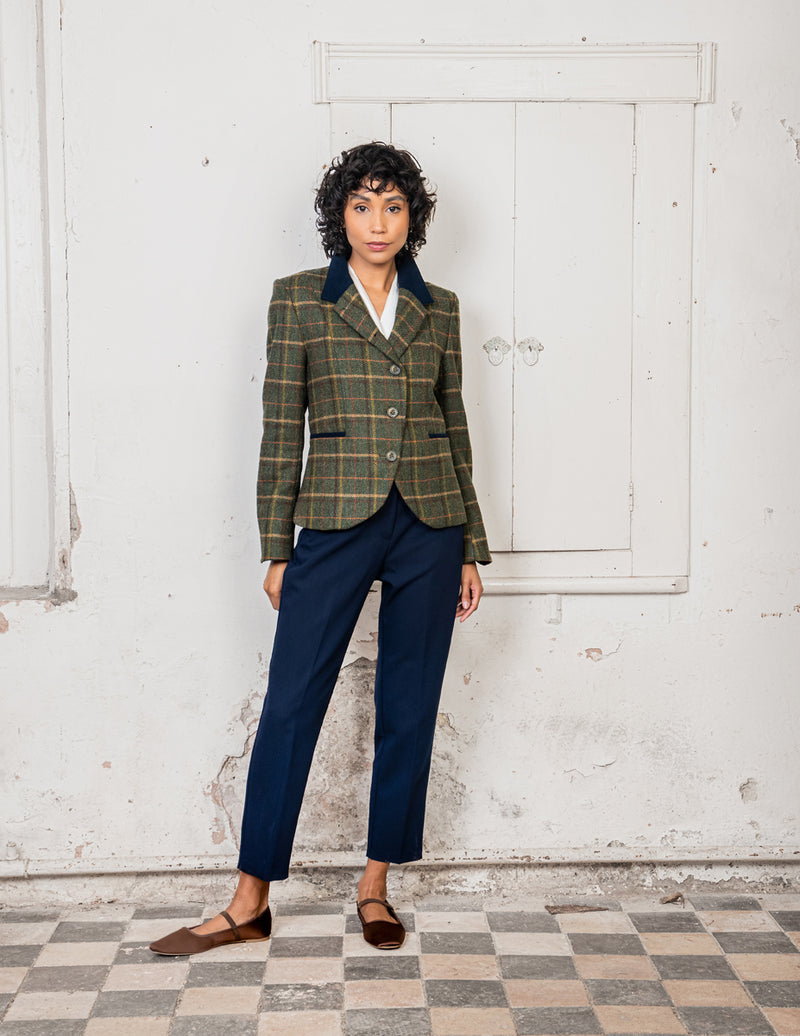 Sasha Tweed Jacket - Country Green Check: Timeless Elegance