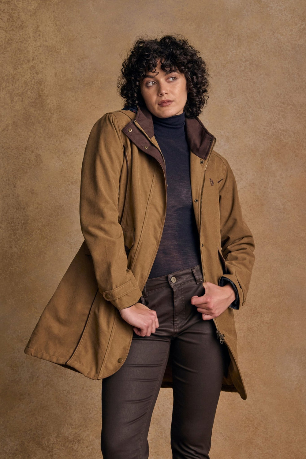 Una Waterproof Jacket - Camel: Elegance Meets Durability